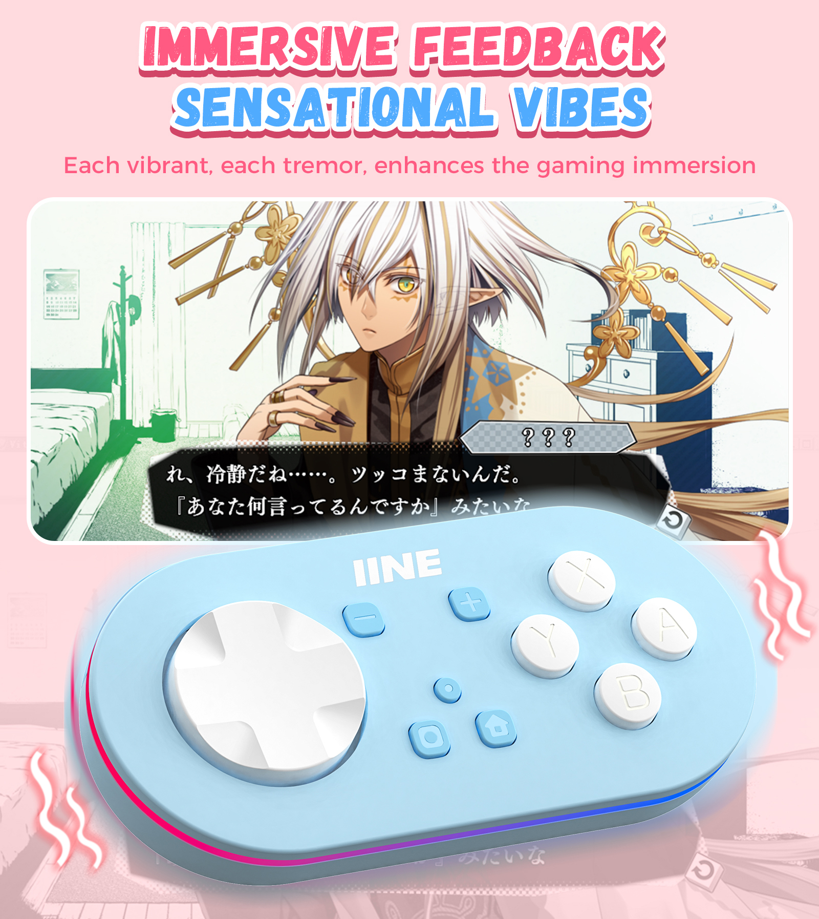 IINE Pocket Game Controller Auto-Fire Function RGB Lighting Mini ...