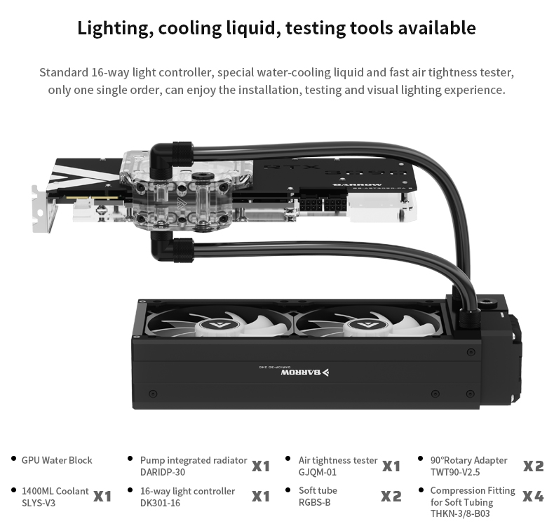 BARROW Water Cooling kit 240mm 360mm Radiator+17W PWM Pump+Fan+Hose ...