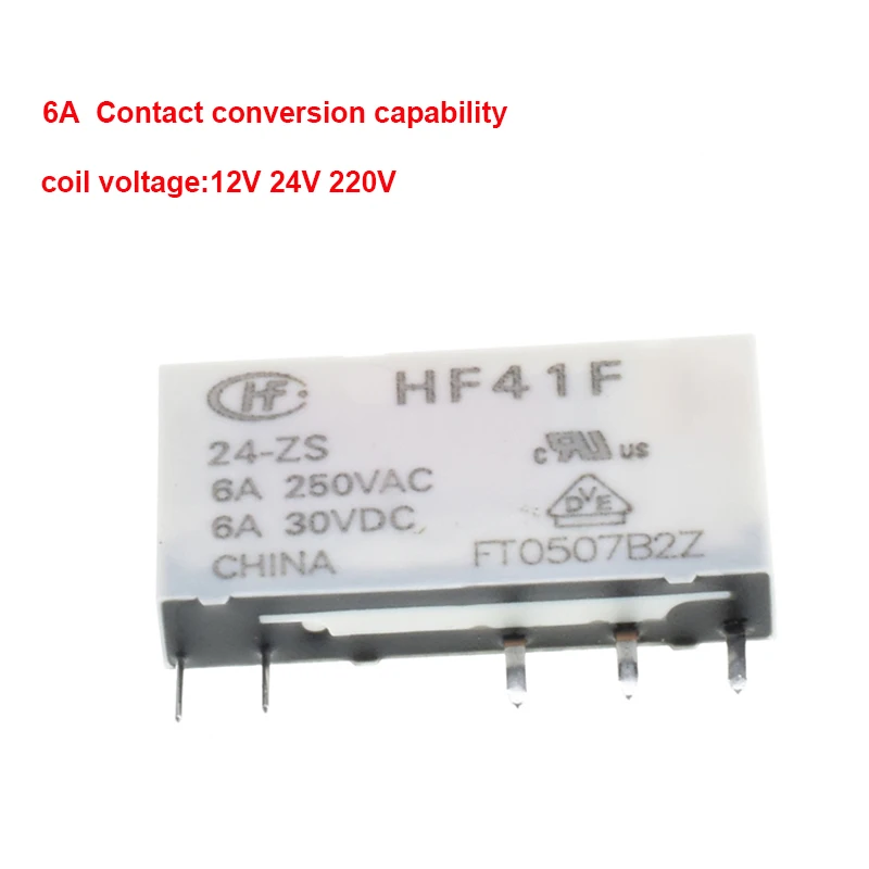 DIN RAIL HF41F 12V 24V Integrated PCB Mount Power Relay With Relay ...
