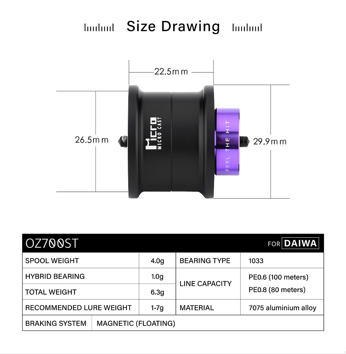 Gomexus Shallow Spool For Daiwa Steez CT SV Alphas Millionaire ...