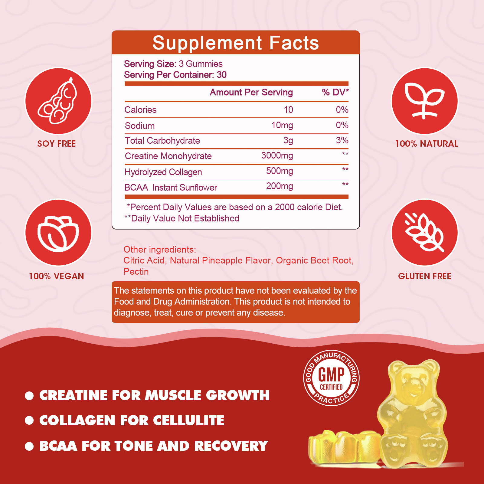 Minch Creatine Monohydrate Gummies With Collagen BBCA 3000mg Instant ...