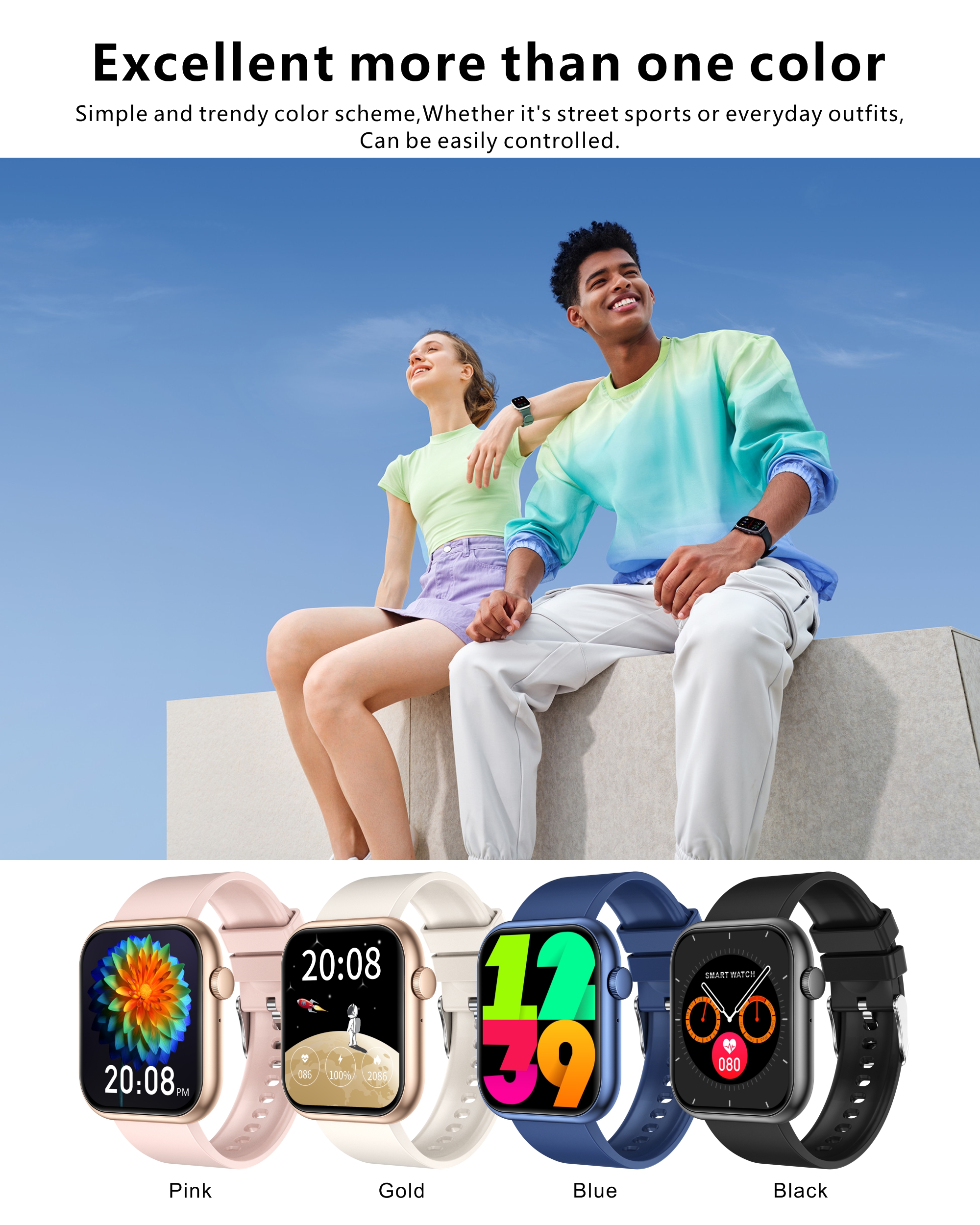 Aolon Foom S3 Smart Watch For Women Men Full Touch Screen Bluetooth ...