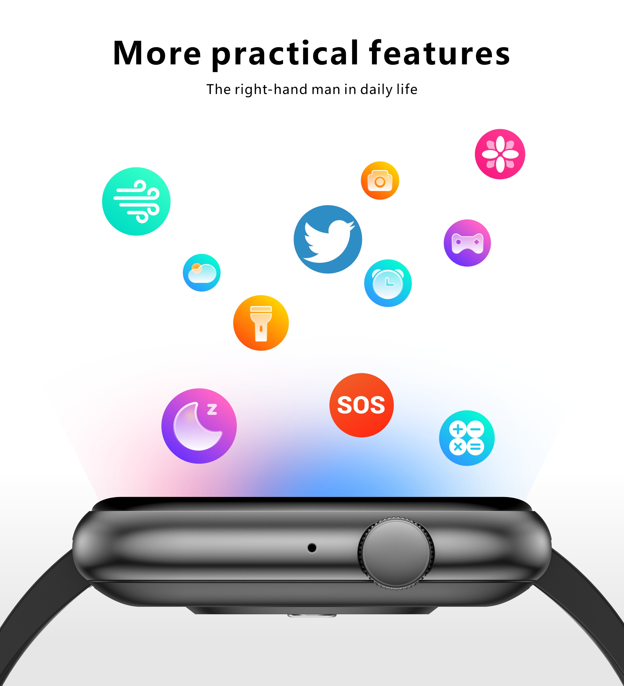 Aolon Foom S3 Smart Watch For Women Men Full Touch Screen Bluetooth ...
