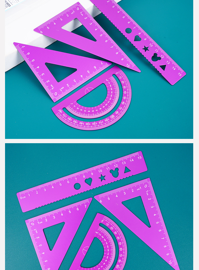 ️[Malaysia Stock]Aluminum alloy triangle ruler set triangle ruler four ...
