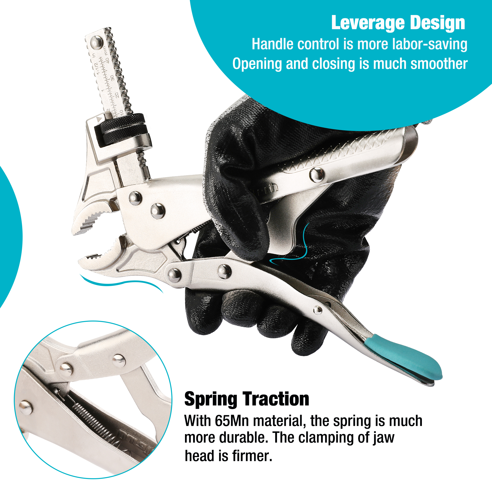 DURATECH 7-Inch Locking Pliers Premium Cr-V Construction Curved Jaw ...