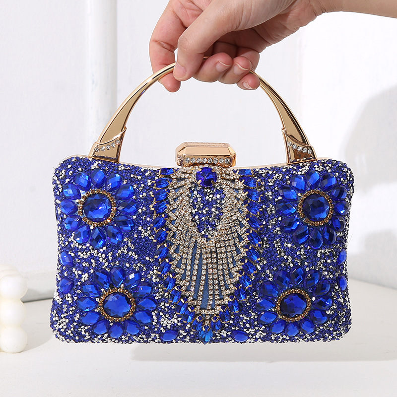 Women Luxury Dinner Bag Lady's Rhinestone Banquet Clutch Box Dress Top ...