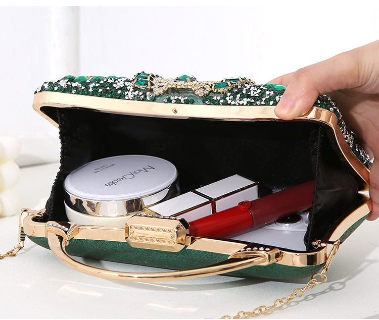 Women Luxury Dinner Bag Lady's Rhinestone Banquet Clutch Box Dress Top ...