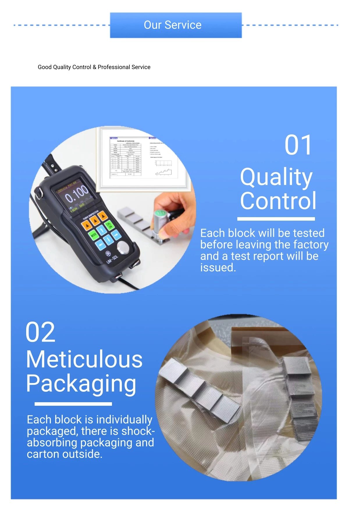 YUSHI UT 4-Step 2.5mm/5mm/10mm/20mm Block Test Blocks Ultrasonic ...