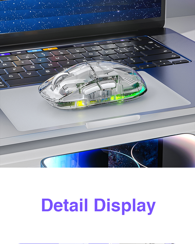 AULA SC660 Tri-Mode Game Mouse Wireless 2.4G/bluetooth/wired Backlight ...