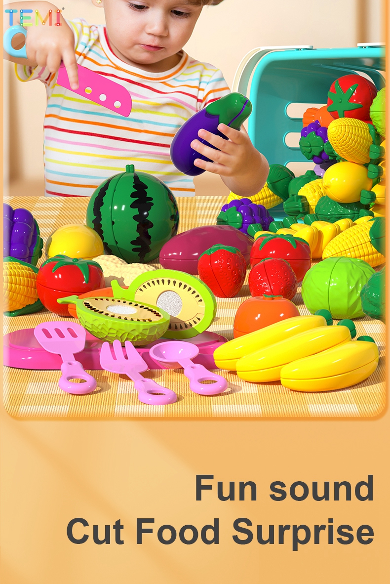 ⭐Shipping from Malaysia⭐TEMI Kid Cutting Fruit Play Set Children's cooking Toys pretend to play ...