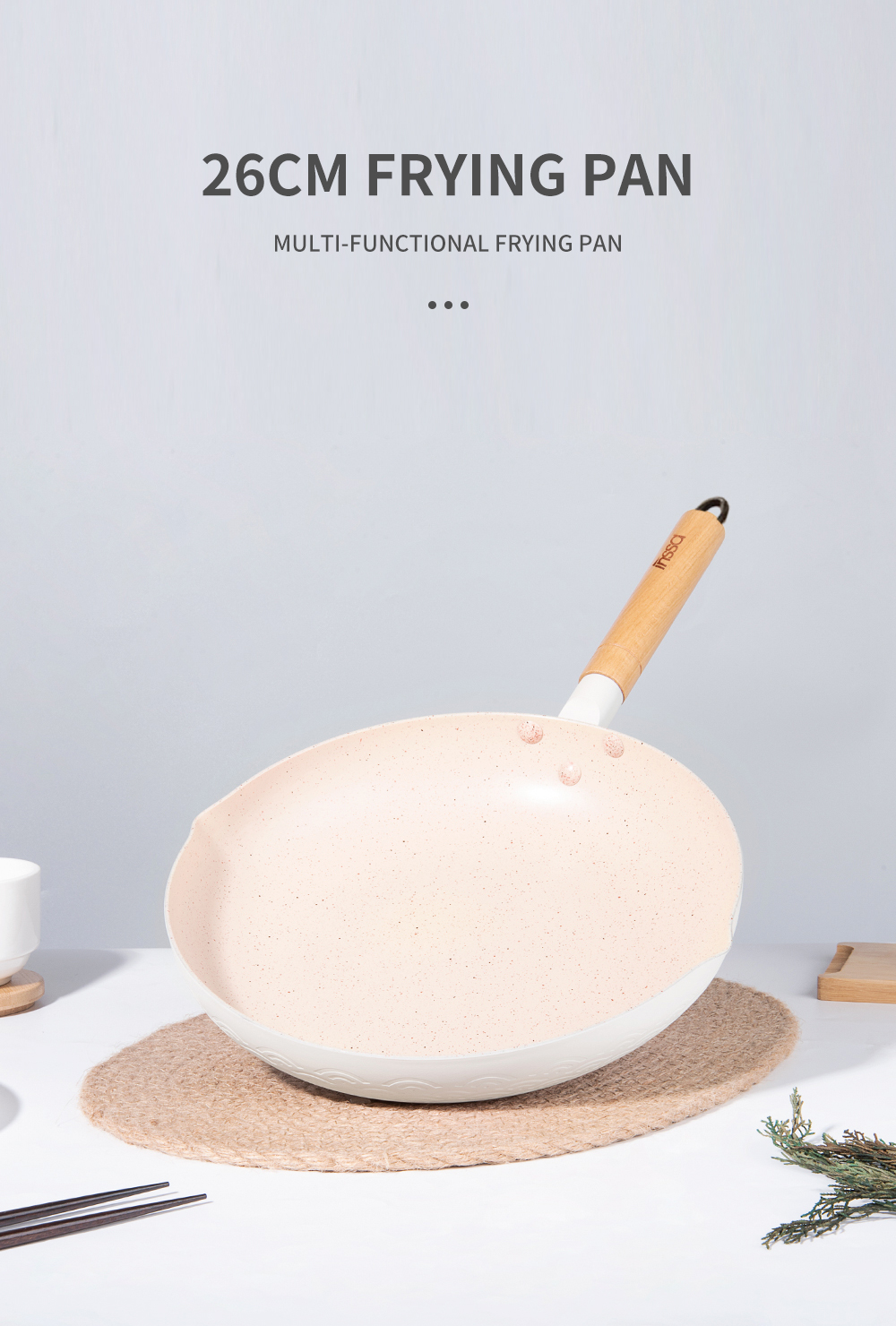 SimplusINSSA Yukihira Frying Pan | 26cm Diameter | Butter Biscuit ...