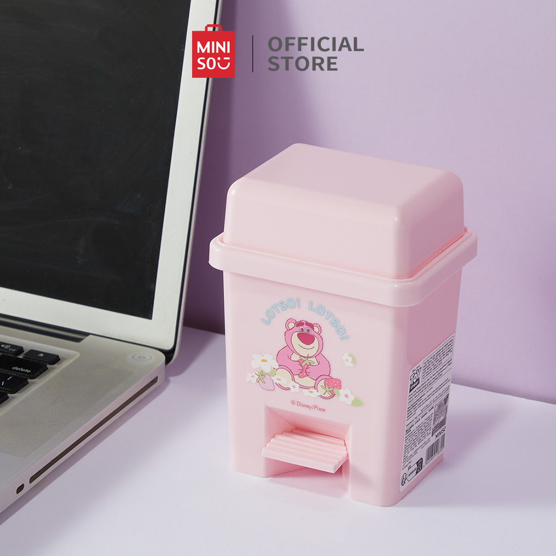 MINISO x Disney Lotso Strawberry Bear Trash Can Cute Mini Trash Can ...