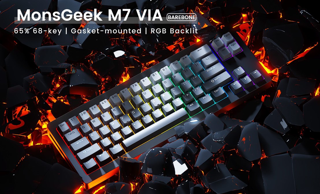 MonsGeek M7 VIA RGB Hot-swappable Wired Mechanical Keyboard DIY Kit ...