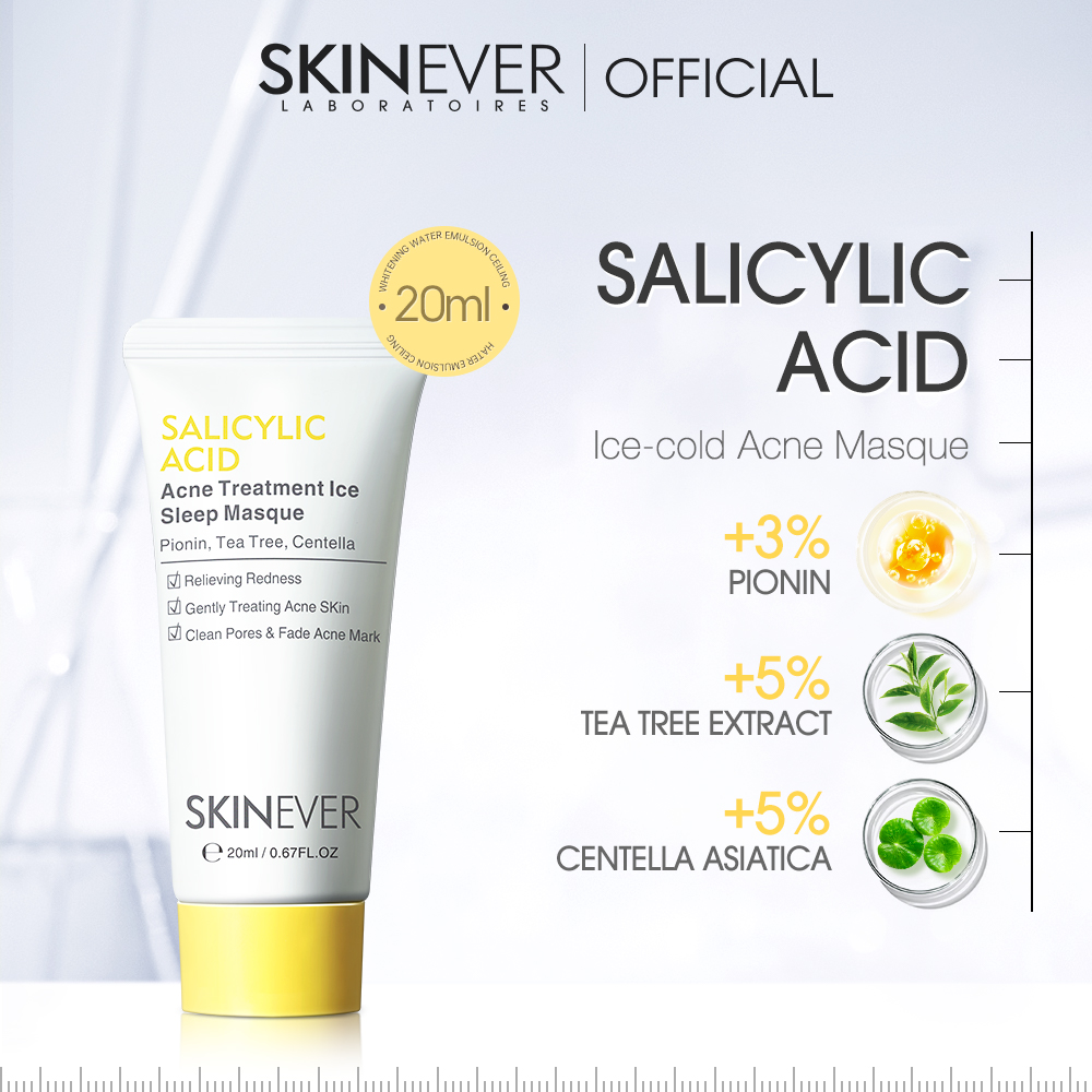 SKINEVER Salicylic Acid Acne Treatment Ice Sleep Masque 20ML | Shopee ...