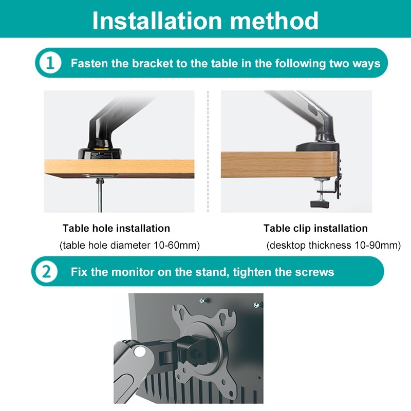 EXPOSE Arm Table Adjustable Monitor Stand With Tray (2-15kg/10"-27 ...
