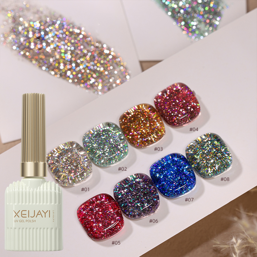 XEIJAYI 1pc 15ml Broken Explosion Flash Nail Gel Glam Up Your Nails ...