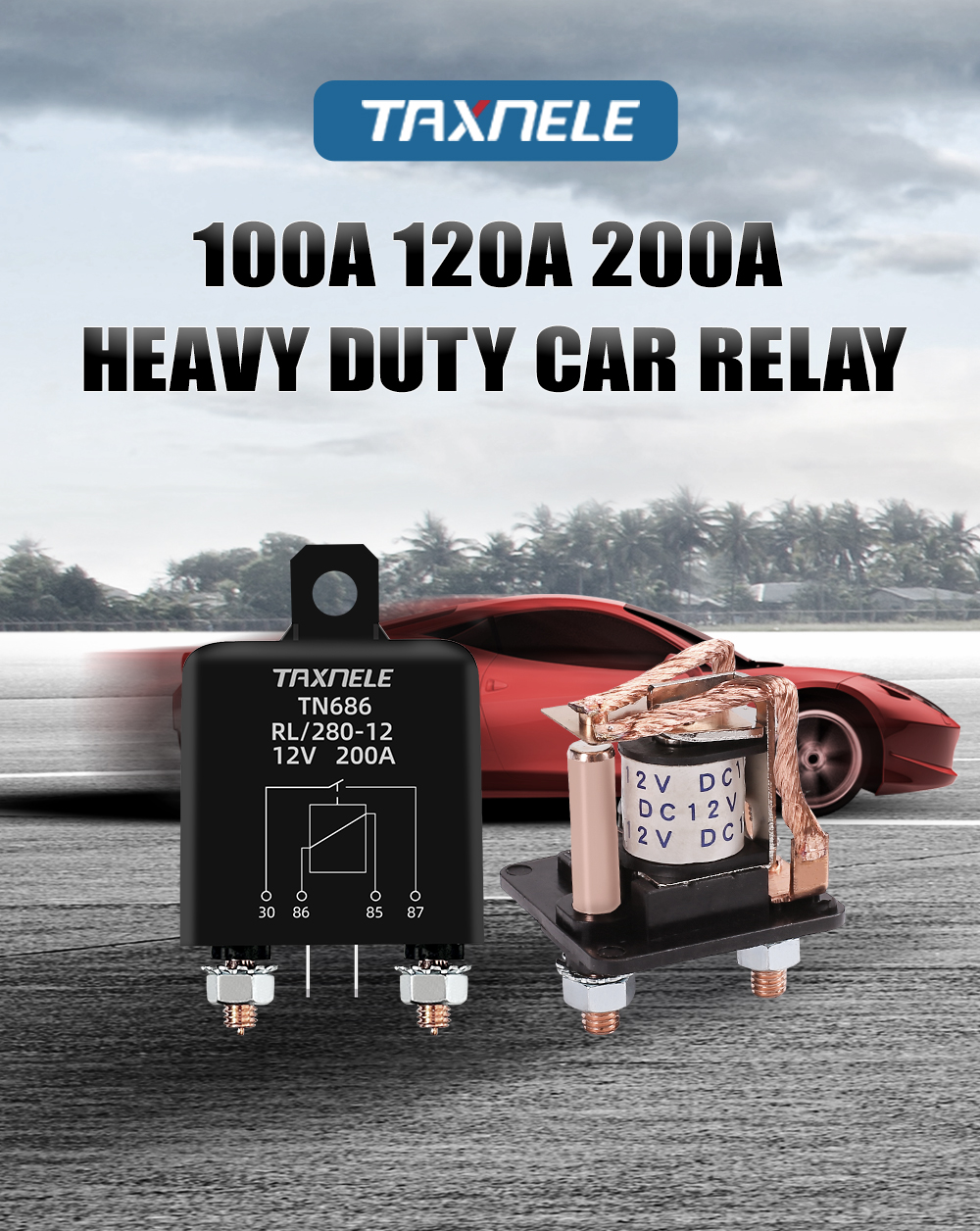 High Current Relay Starting relay 200A 100A 12V/24V Power Automotive ...