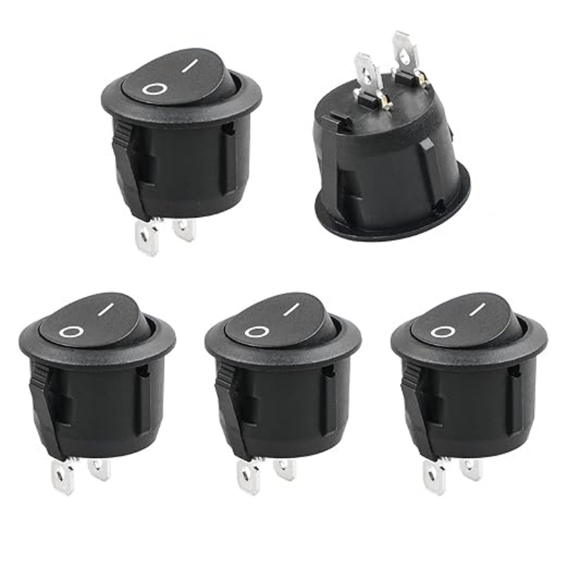 10 Pcs Round Snap Boat Rocker Switch AC 6A/250V 10A/125V 2 Solder Pads ...