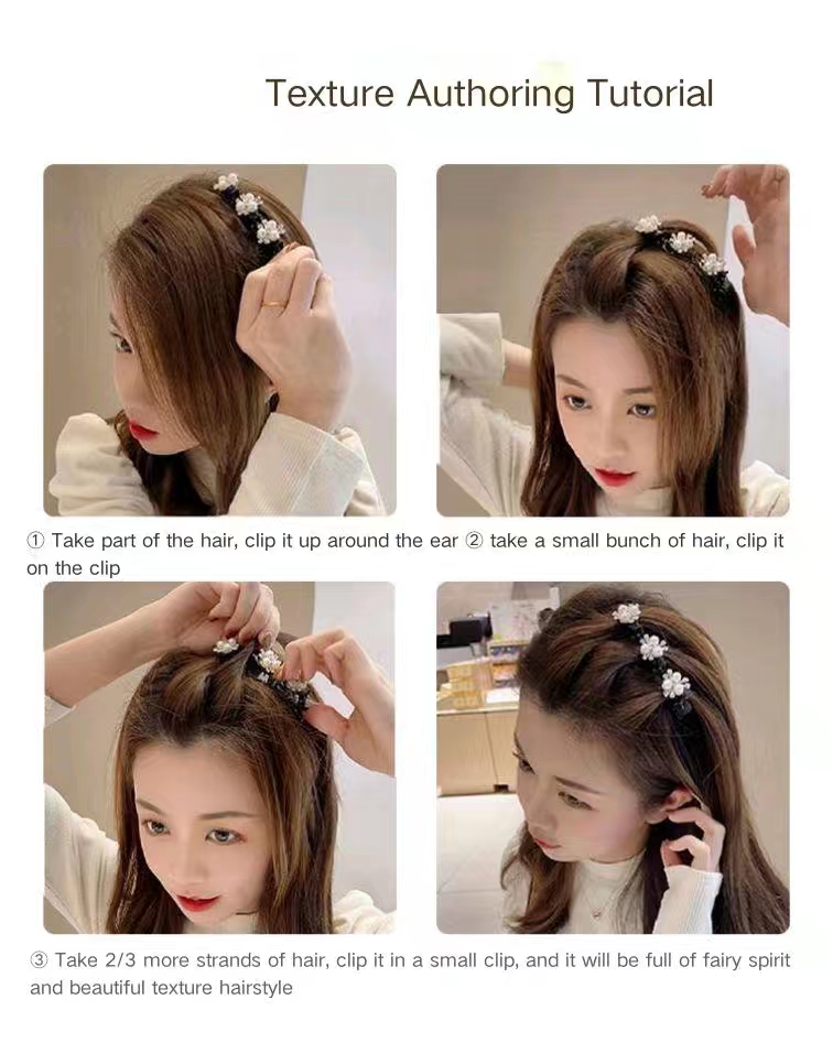 New Year's gift new Versatile Duck Mouth Clip Hair Braid Double layer ...