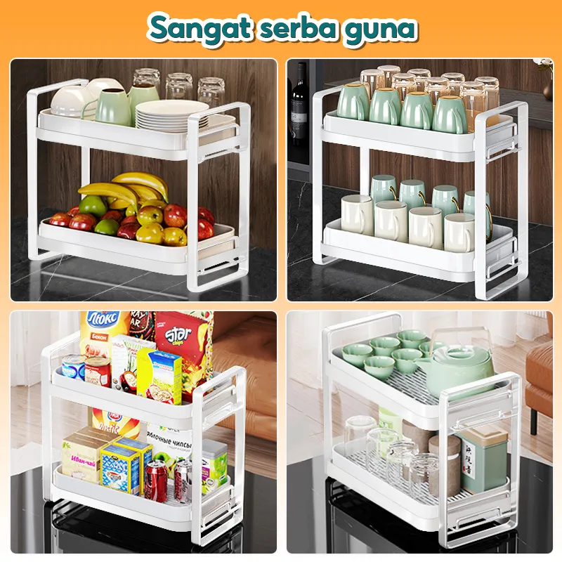 【Malaysia Spot Sale】2 Tingkat Rak Dapur Mug Cup Holder Cup Storage ...
