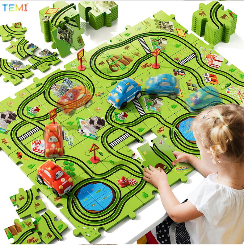TEMI Track Car Toys Vehicle Puzzle Track Playset Fun Race Car Toys ...