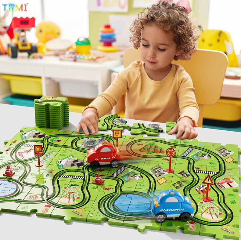 TEMI Track Car Toys Vehicle Puzzle Track Playset Fun Race Car Toys ...