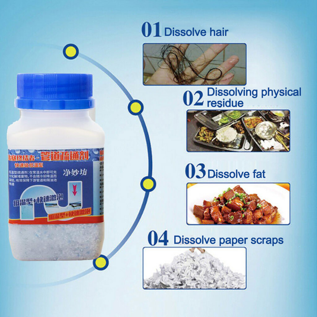 Powerful Pipe Dredging Agent Drain Remover Home Clean Pipeline Dredge ...