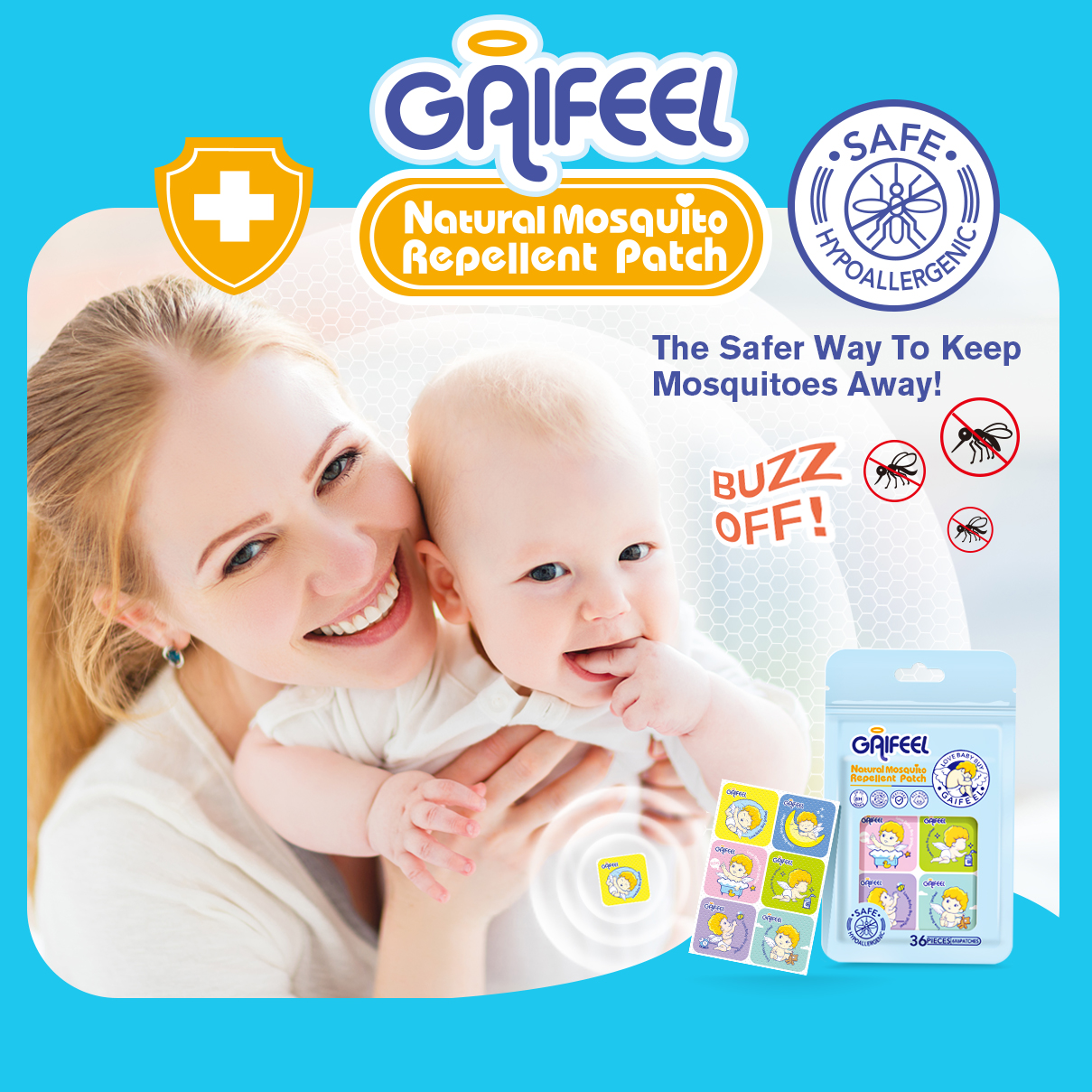 GAIFEEL Mosquito Repellent Patch Baby Mosquito Repellent Paste Anti ...