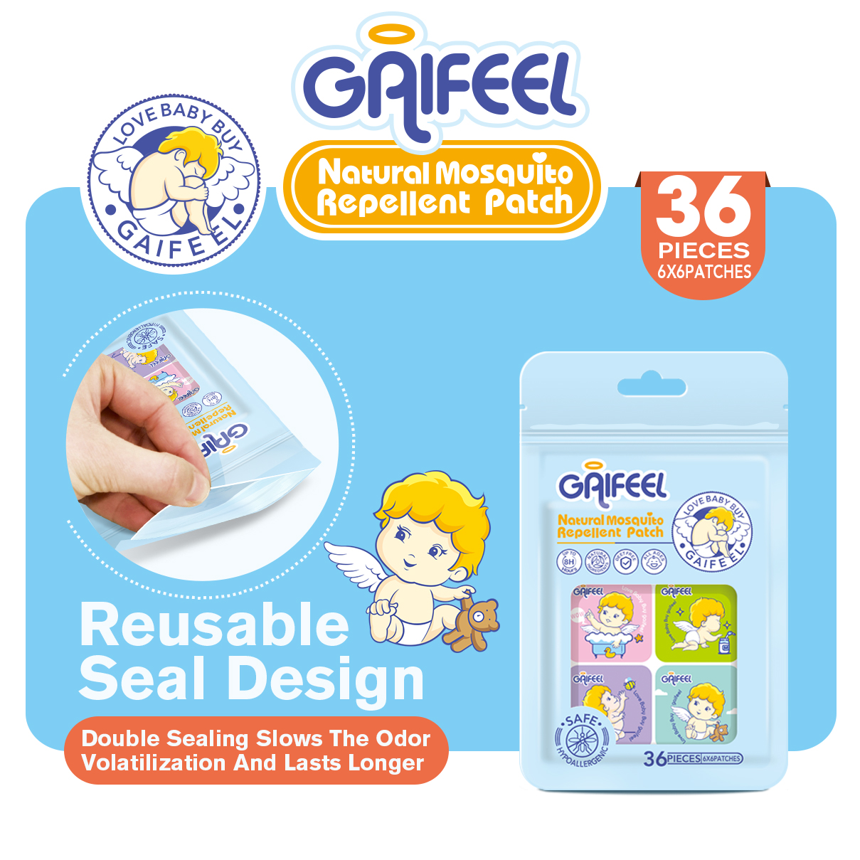 GAIFEEL Mosquito Repellent Patch Baby Mosquito Repellent Paste Anti ...