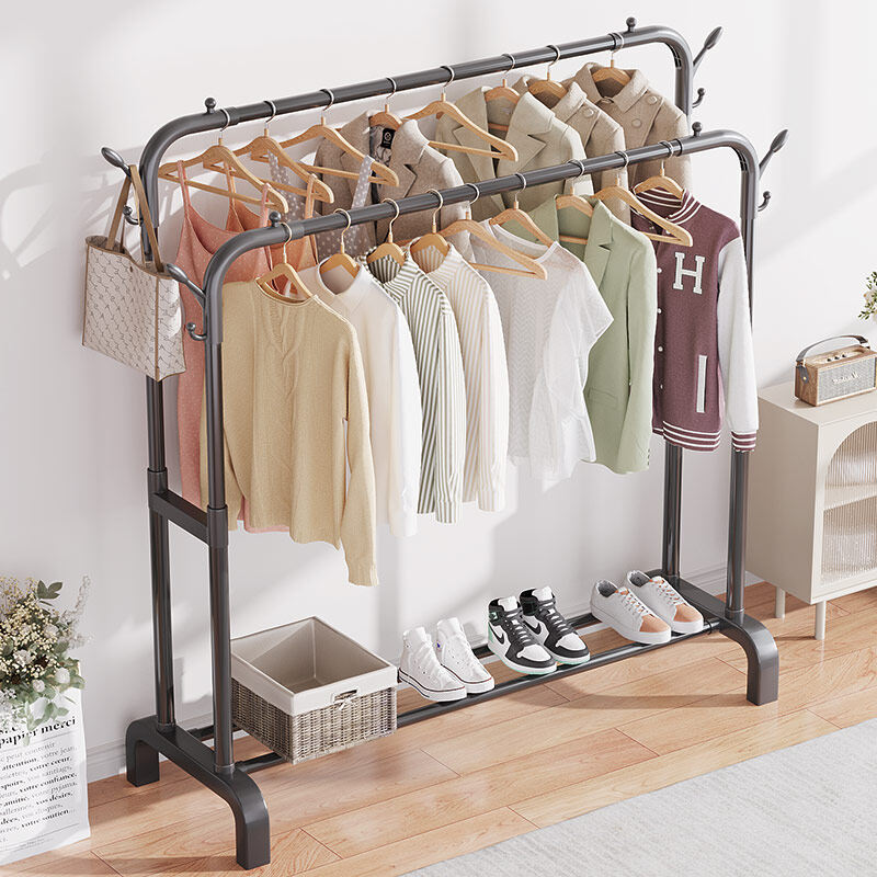 Single / Double Pole Clothes Rack Strong Powder Coated Drying Rack ...