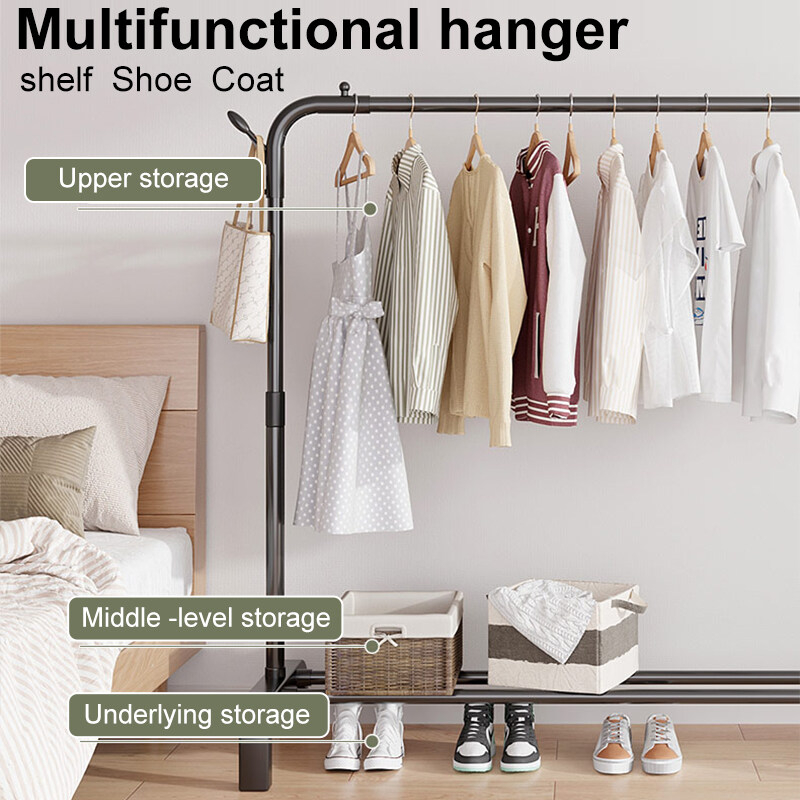 Single / Double Pole Clothes Rack Strong Powder Coated Drying Rack ...