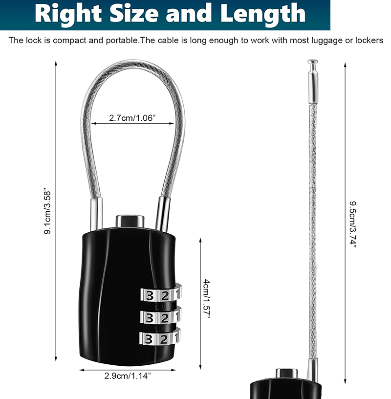KIPRUN 3 Digit Combination Lock, Luggage Locks, Resettable 3 Digit ...