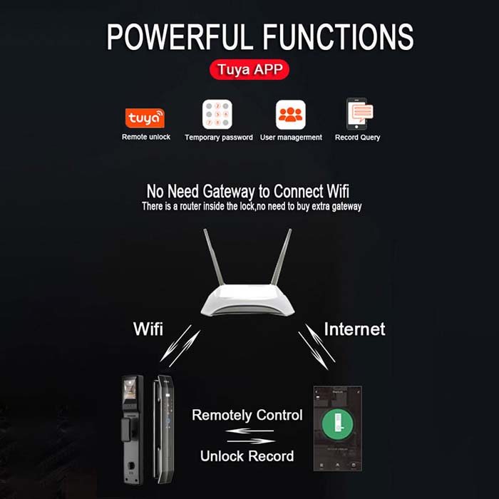 XSDTS 3D Face Smart Door Lock Tuya WIFI Security Camera Monitor Intelligent Fingerprint Password ...