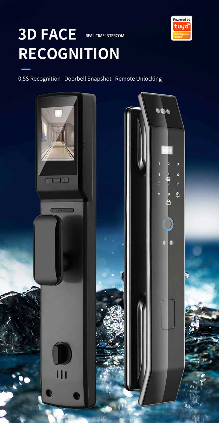 XSDTS 3D Face Smart Door Lock Tuya WIFI Security Camera Monitor Intelligent Fingerprint Password ...