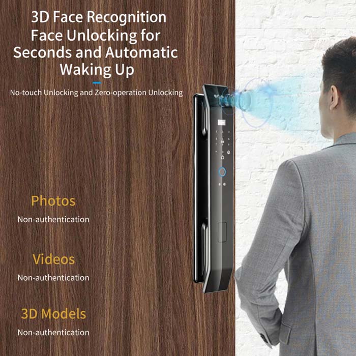 XSDTS 3D Face Smart Door Lock Tuya WIFI Security Camera Monitor Intelligent Fingerprint Password ...