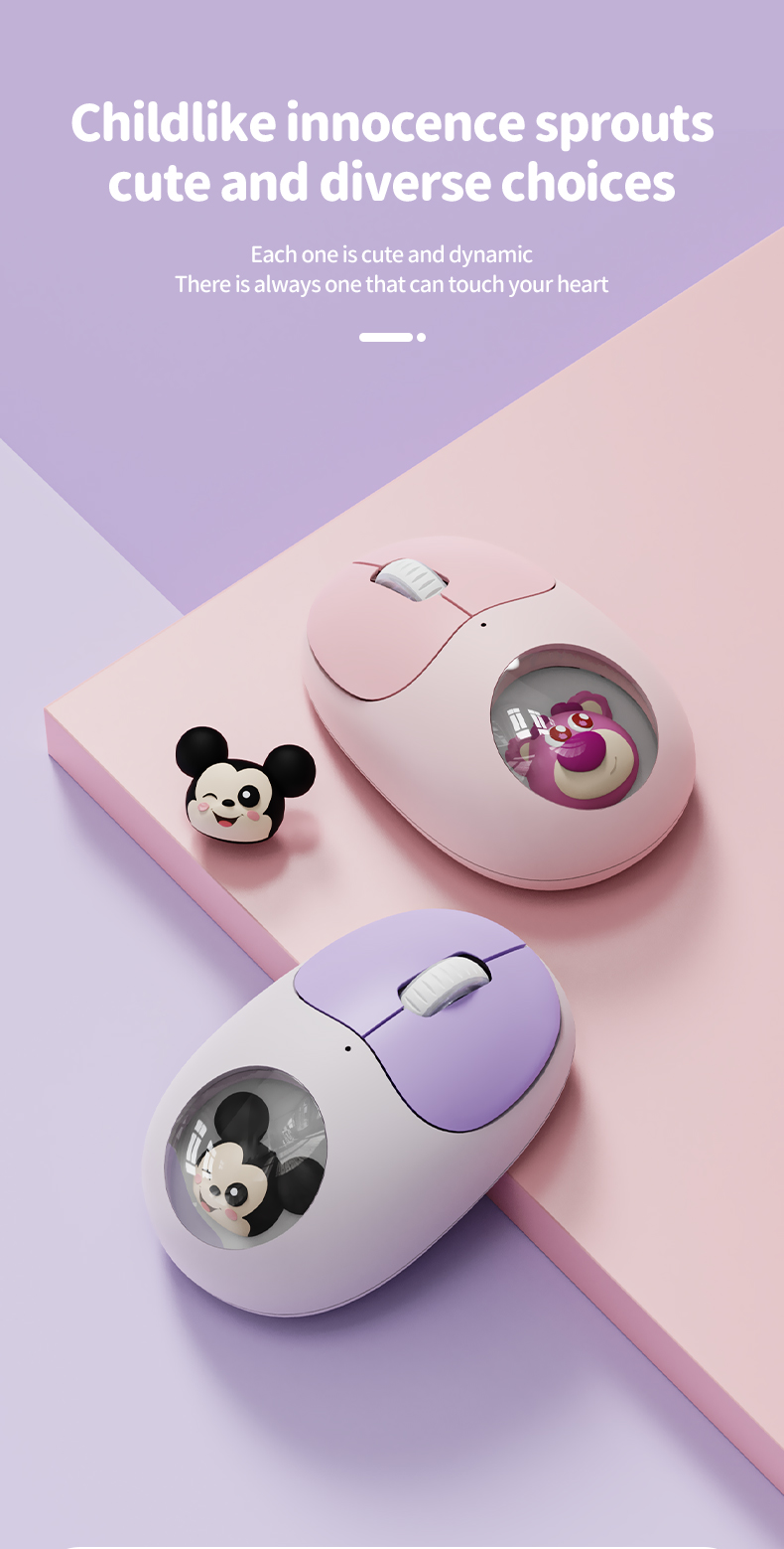 Disney QS-MS02 Wireless Mouse Dual Mode Stable Connection Sweatproof ...
