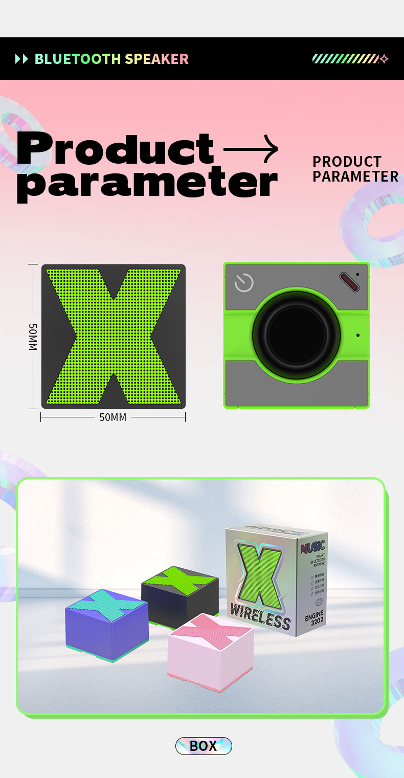 X1 Portable Bluetooth 5.0 Speaker Stereo Surround Mini Desktop Speaker Outdoor Subwoofer ...