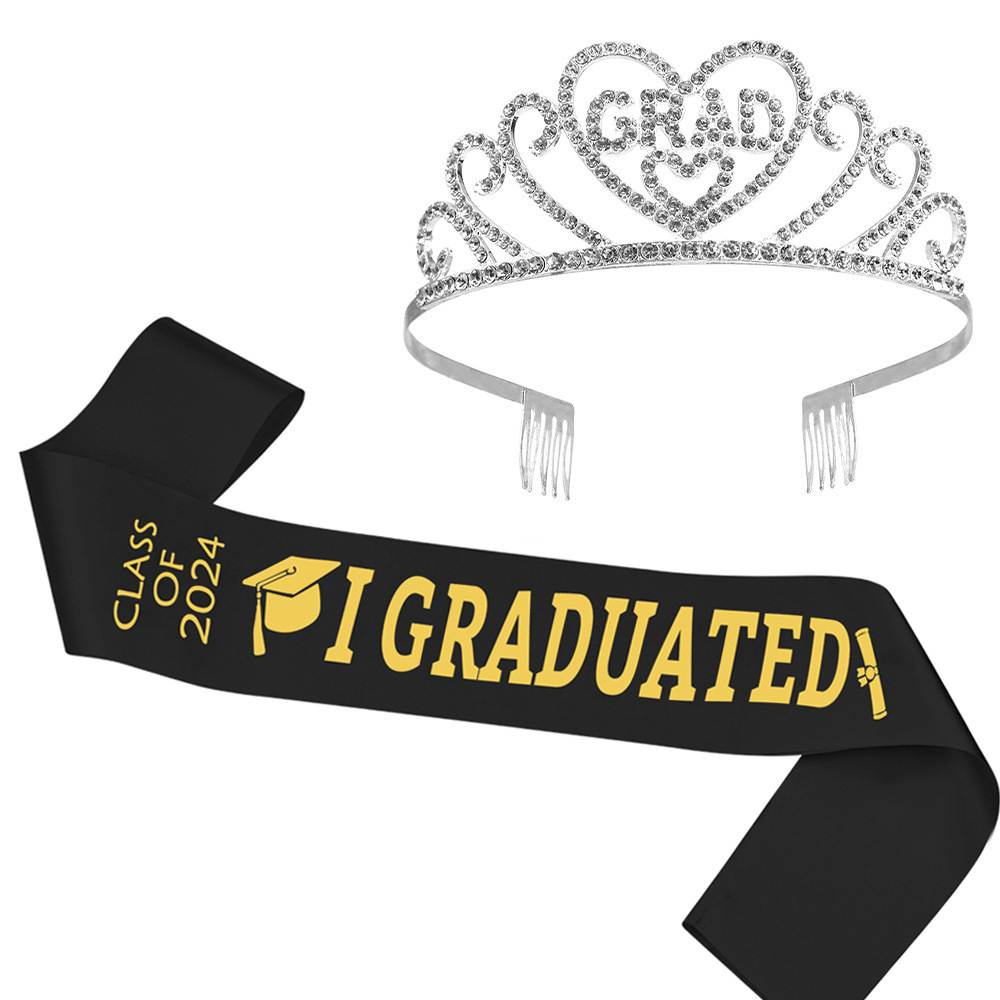 2024 year Graduation crown graduation shoulder strap graduation student ...