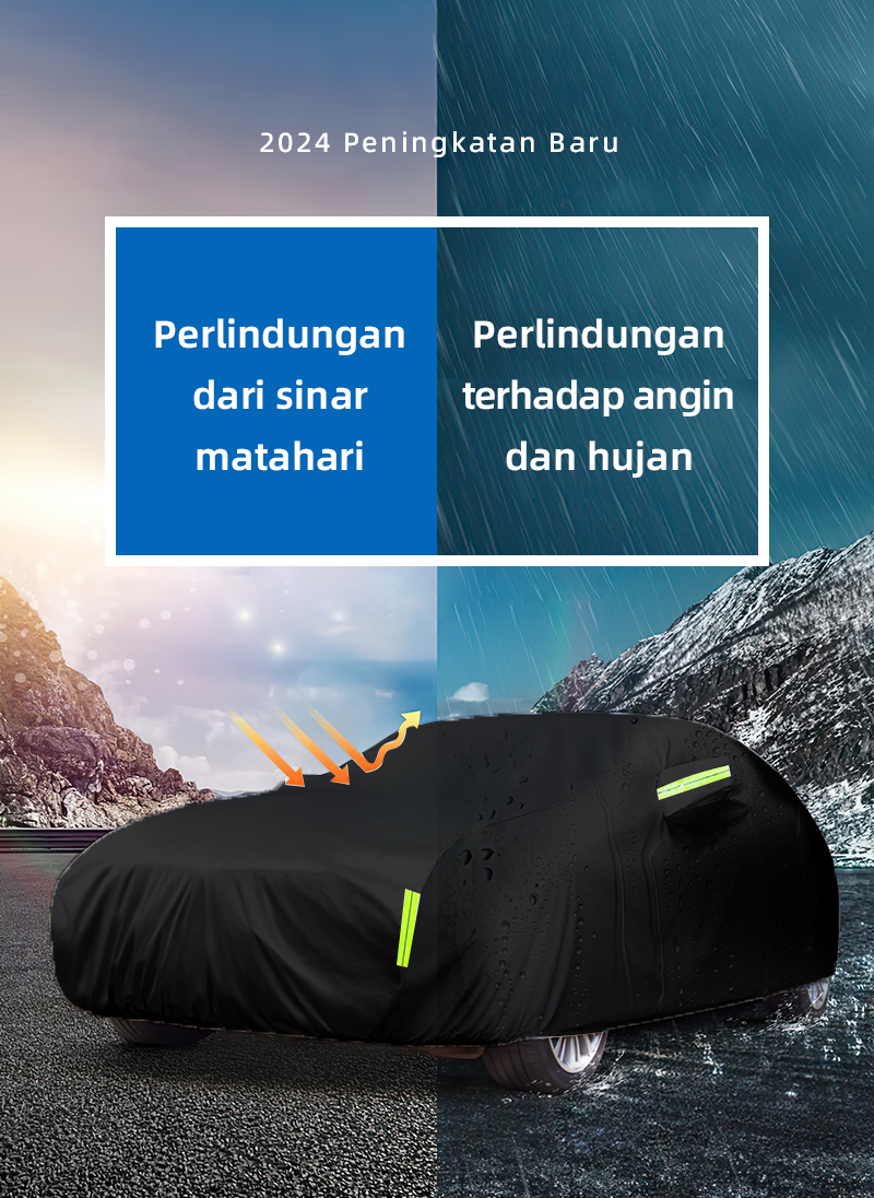 🔥3-layer thickening🔥Black Car Cover Outdoor Protection Waterproof Water ...