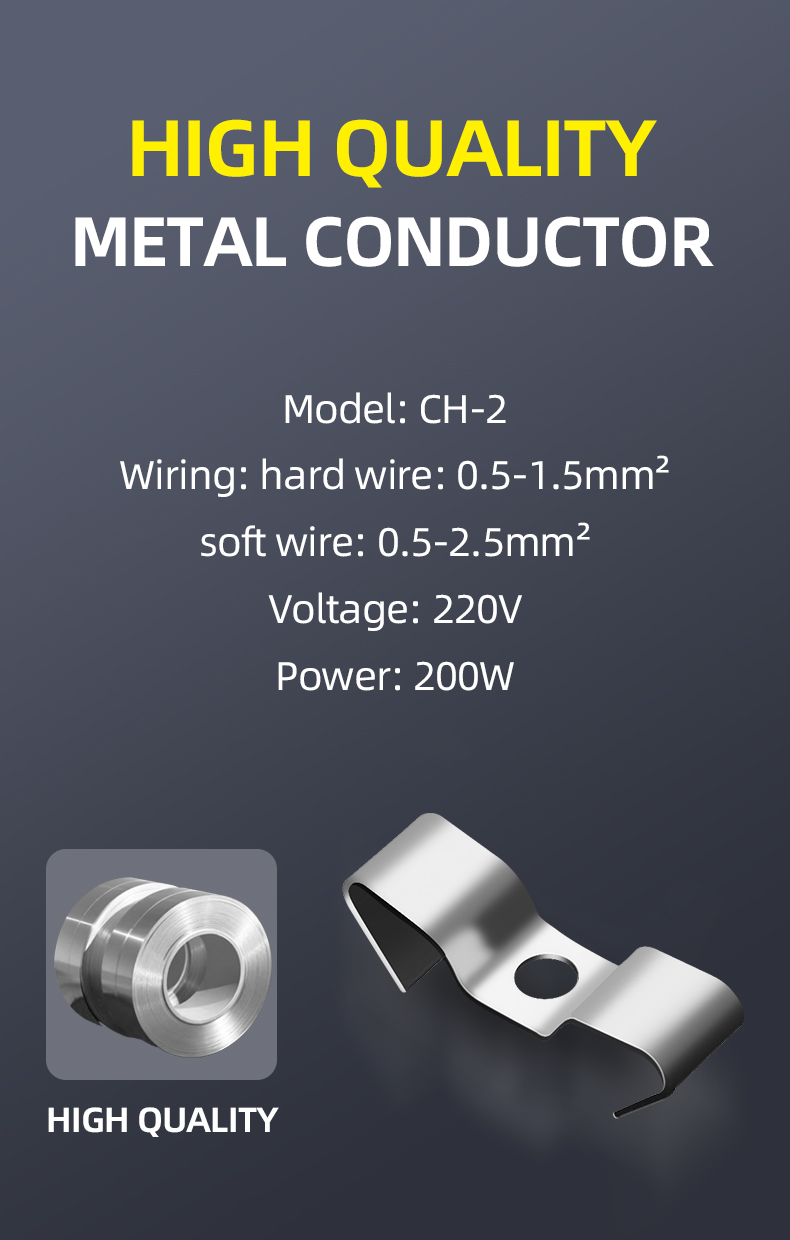 50pcs 220V CH-2 Wire Cable Connectors 2 IN 2 OUT Convenient Press 0.5-2 ...