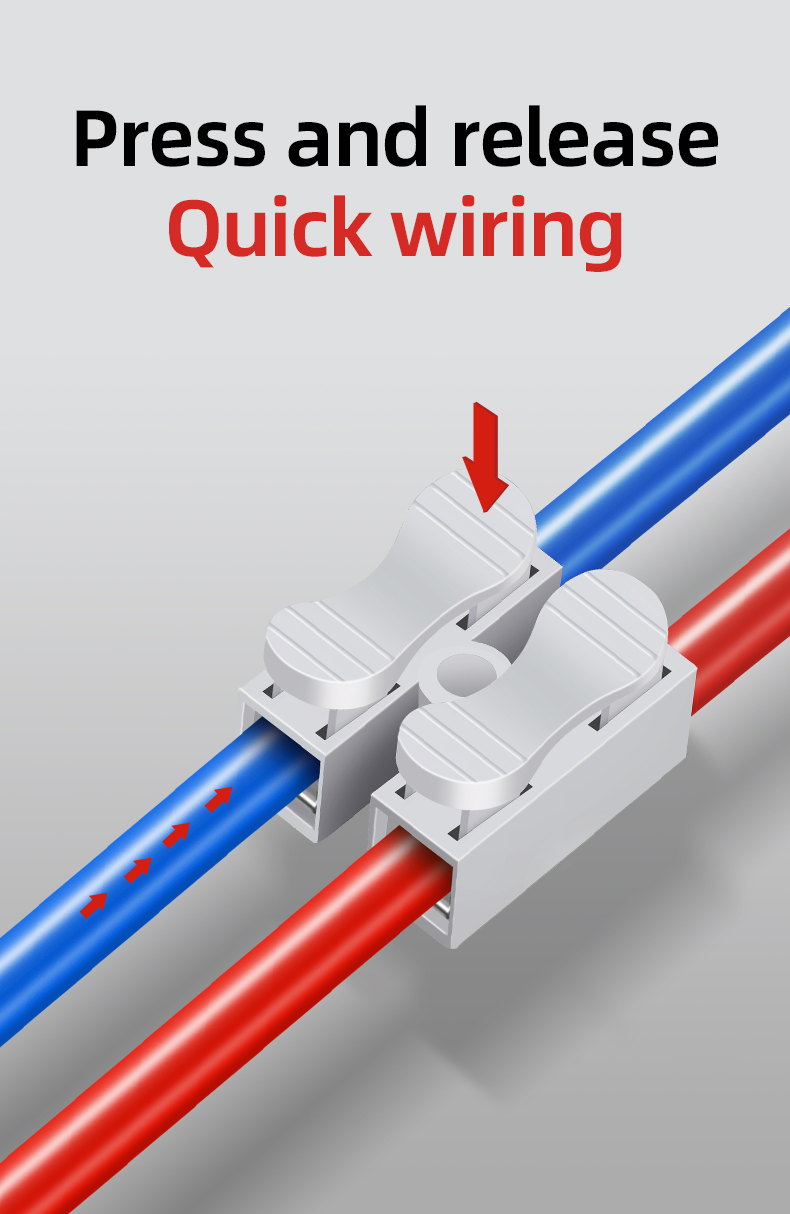 46~52pcs 220V CH-2 Wire Cable Connectors 2 IN 2 OUT Convenient Press 0. ...