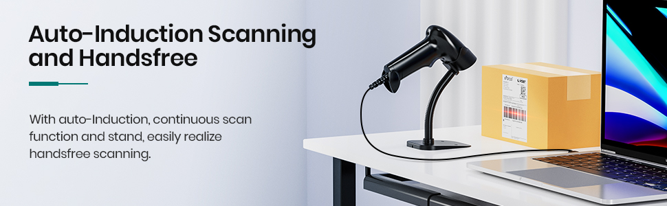 Anyeast Barcode Scanner with Stand, USB Wired Inventory 2D 1D QR Code ...