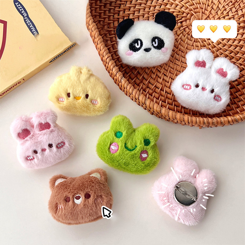 Cartoon Cute Animal Keychain Soft Stuffed Keyring Rabbit Panda Hanging ...
