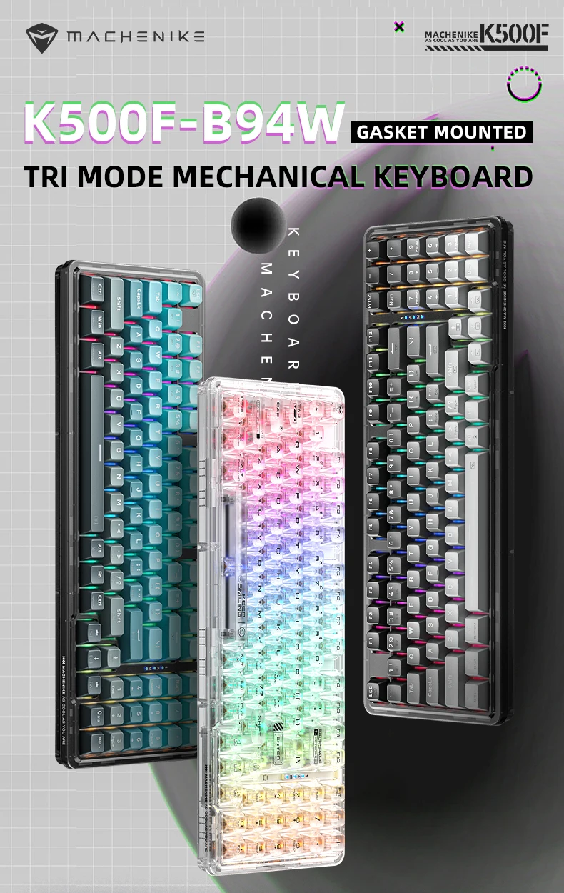 Machenike K500F-B94W wireless mechanical keyboard, 94 key accessory ...