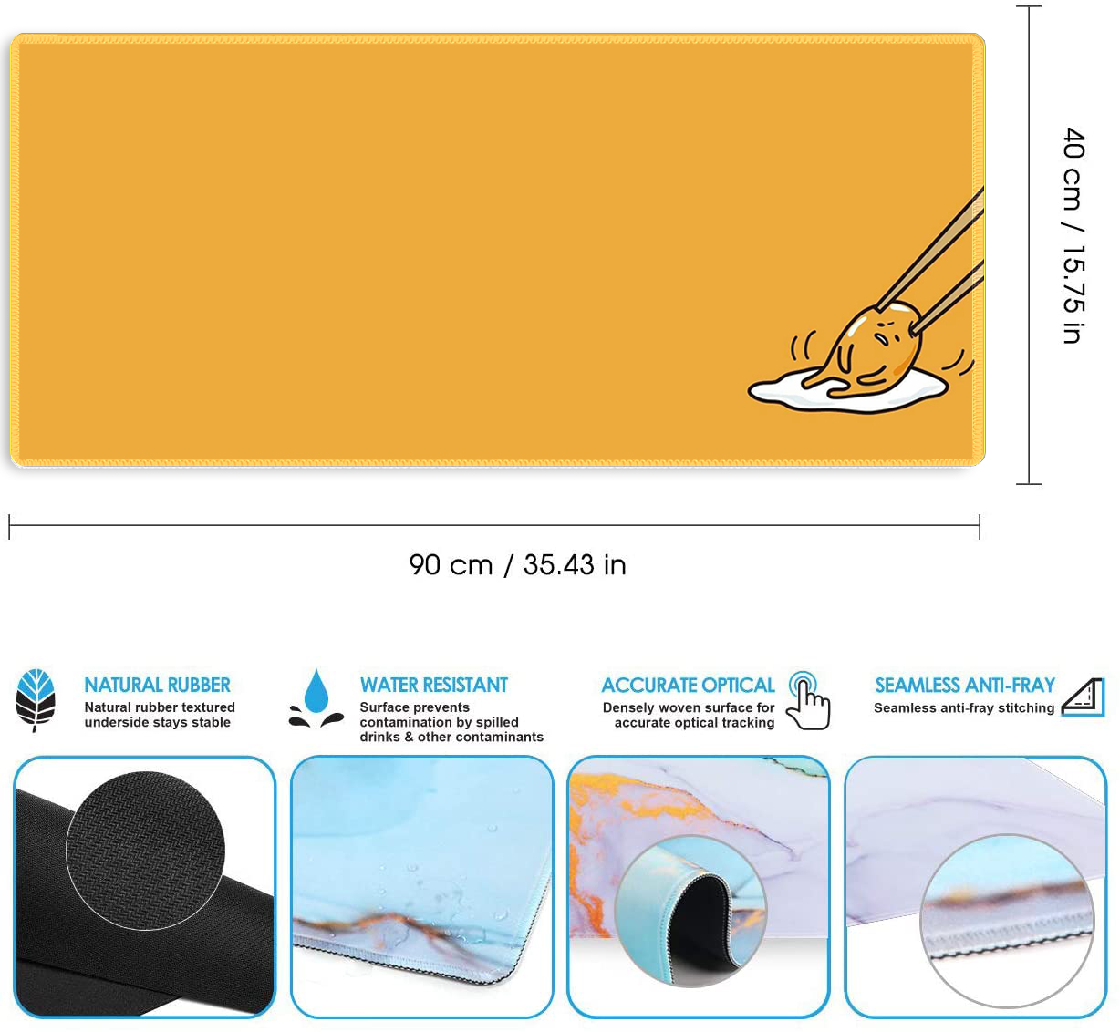 Extended Cartoon Mousepad Gudetama Mousepad Large Gaming Mousepad ...