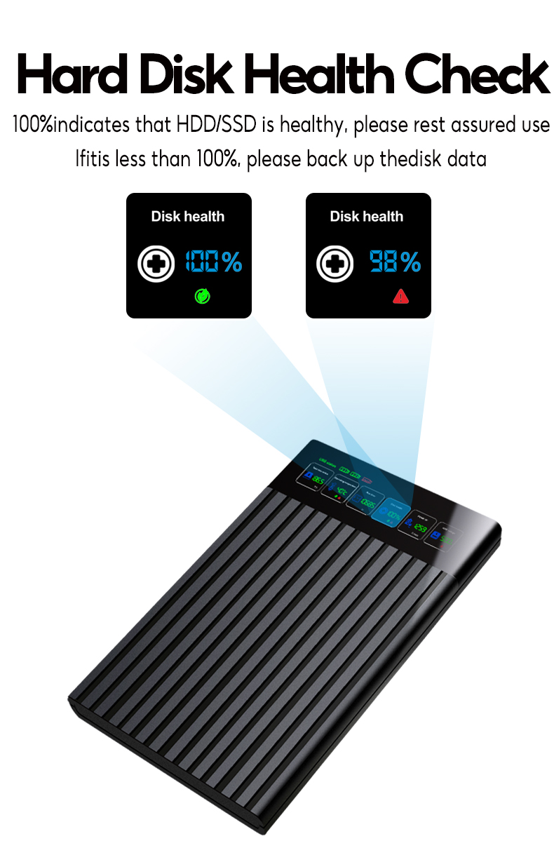 ShuoLe Hard Disk Case With LCD Display for SATA HDD SSD Enclosure USB 3 ...