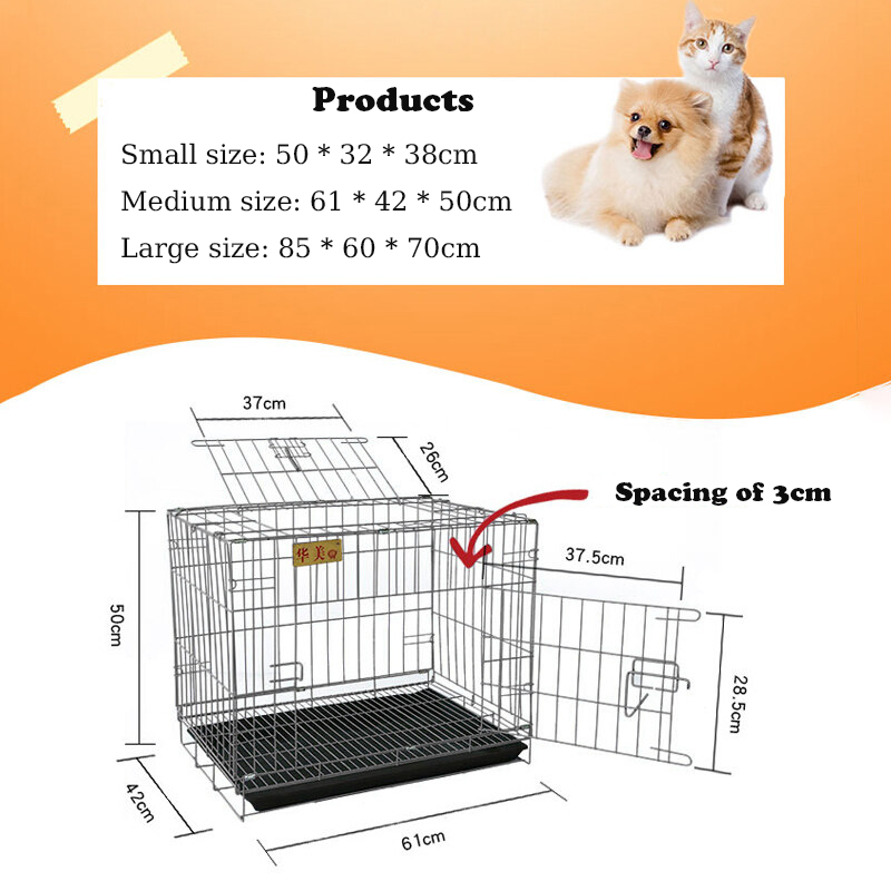 Dog Crate for Small Dogs Cats,Thick Metal Dog Kennel Indoor Wire Cage ...