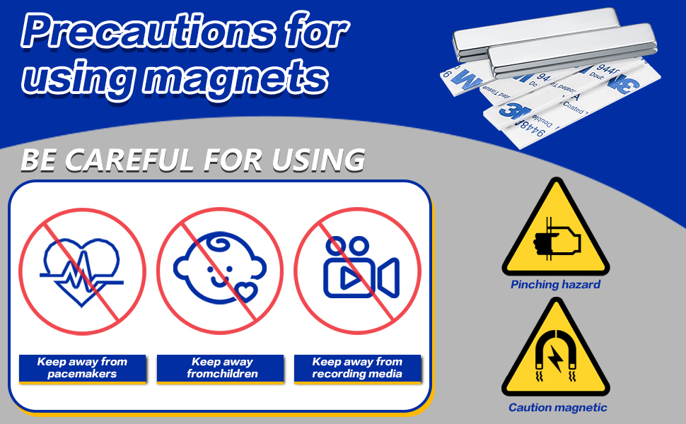 48*9*5mm Neodymium Magnets Strong - 5PCS 10PCS Magnetic Strips Self ...