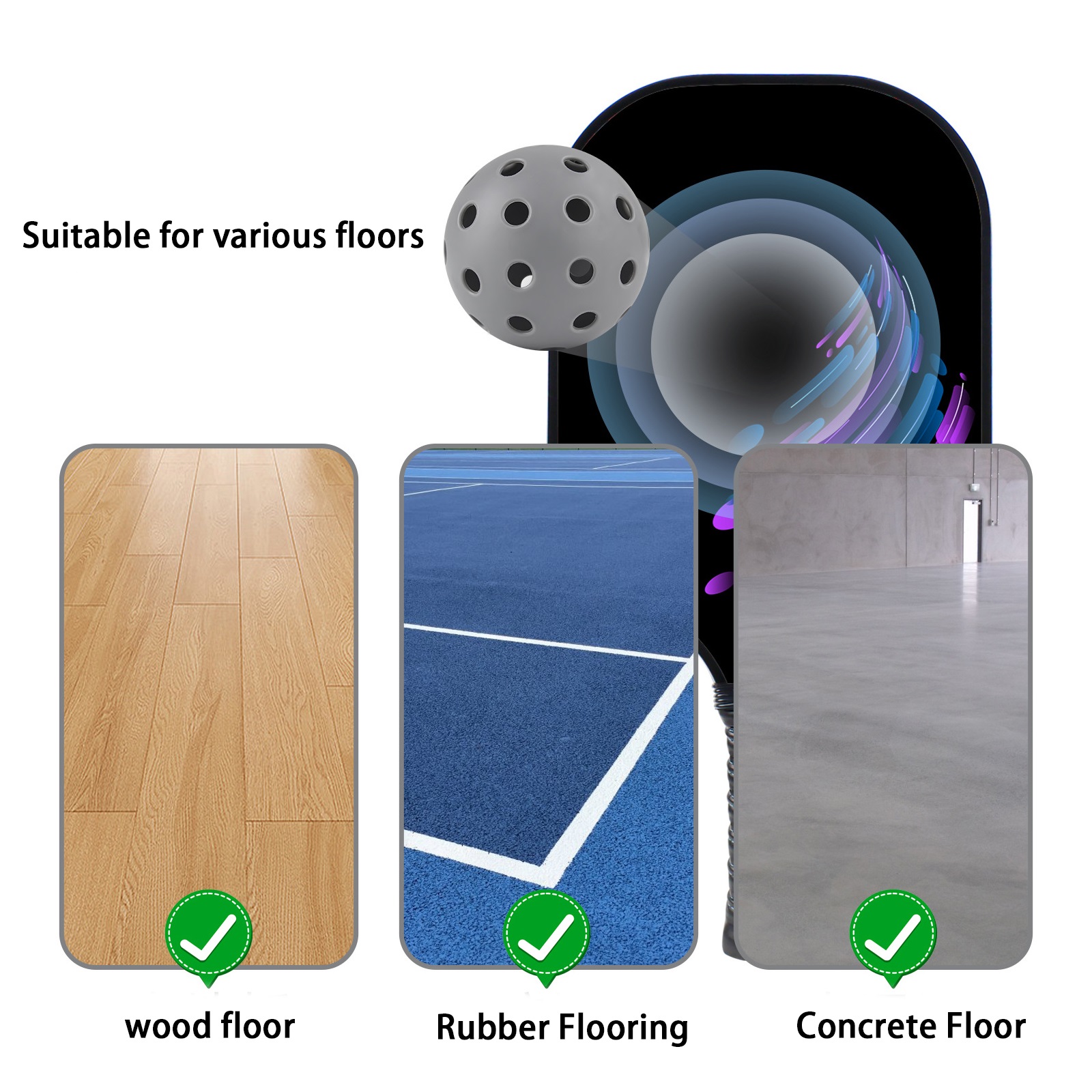 40 hole Pik Ball 74mm PE injection molded Pik Ball high elasticity and ...