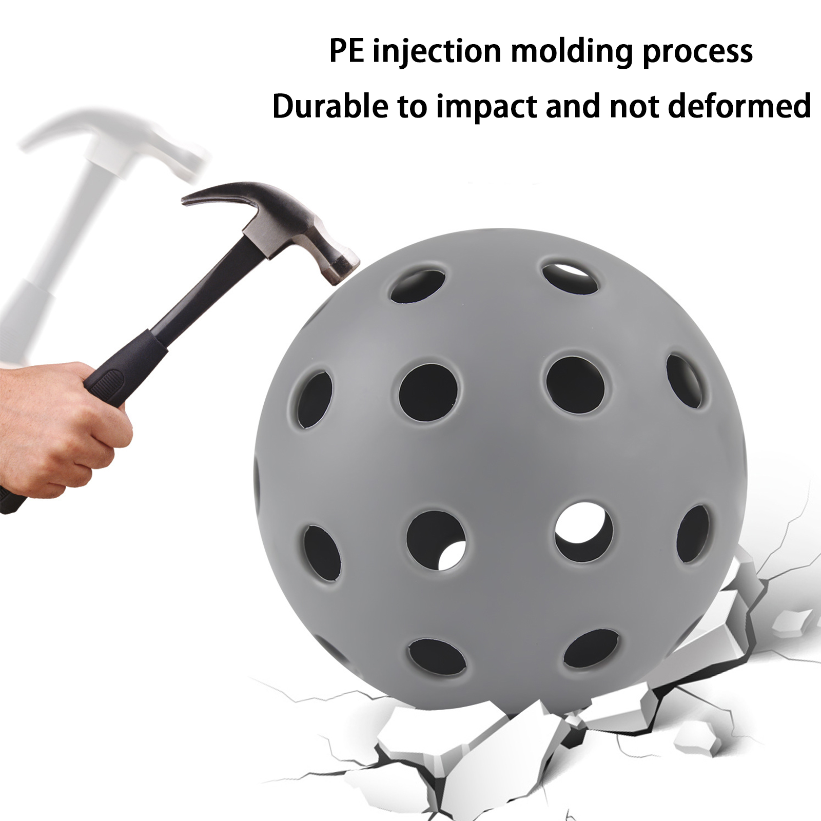 40 hole Pik Ball 74mm PE injection molded Pik Ball high elasticity and ...